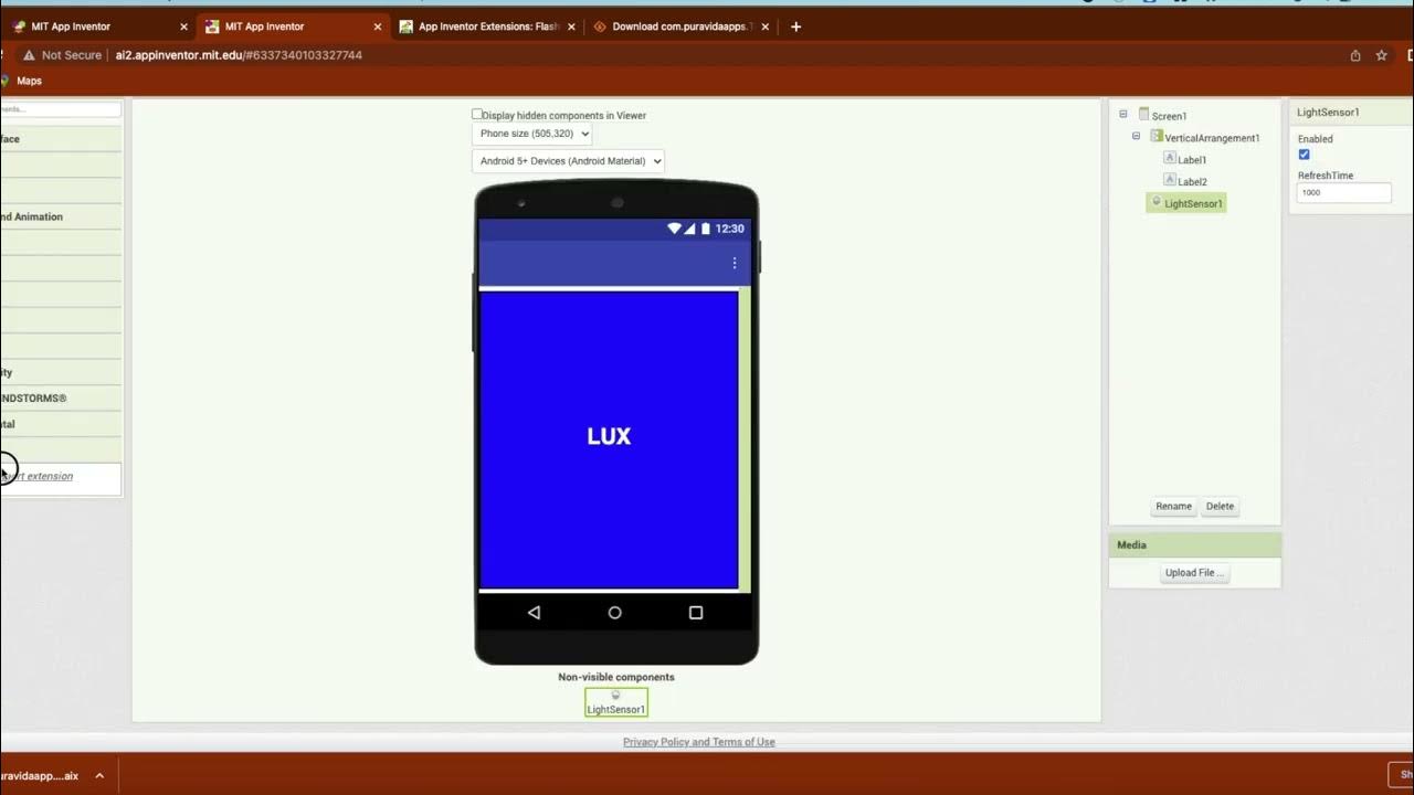 Automatic Light App with MIT App Inventor | Light Sensor & Flashlight ...