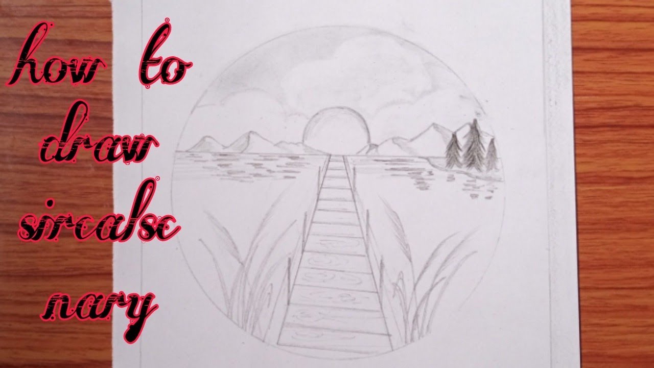 How To Drow Circle Scenery | Easy and realistic Drowing | Easy Drowing ...