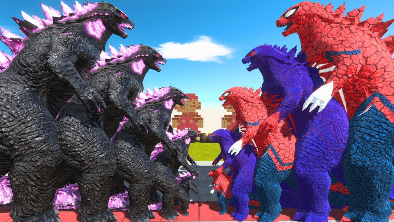 Team GODZILLA 2014 New Empire VS SpiderVerse 2099 SPIDER-GODZILLA and ...
