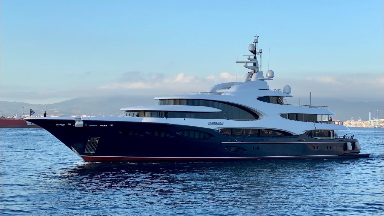 Barbara 88m Oceanco Superyacht docking in Gibraltar - YouTube