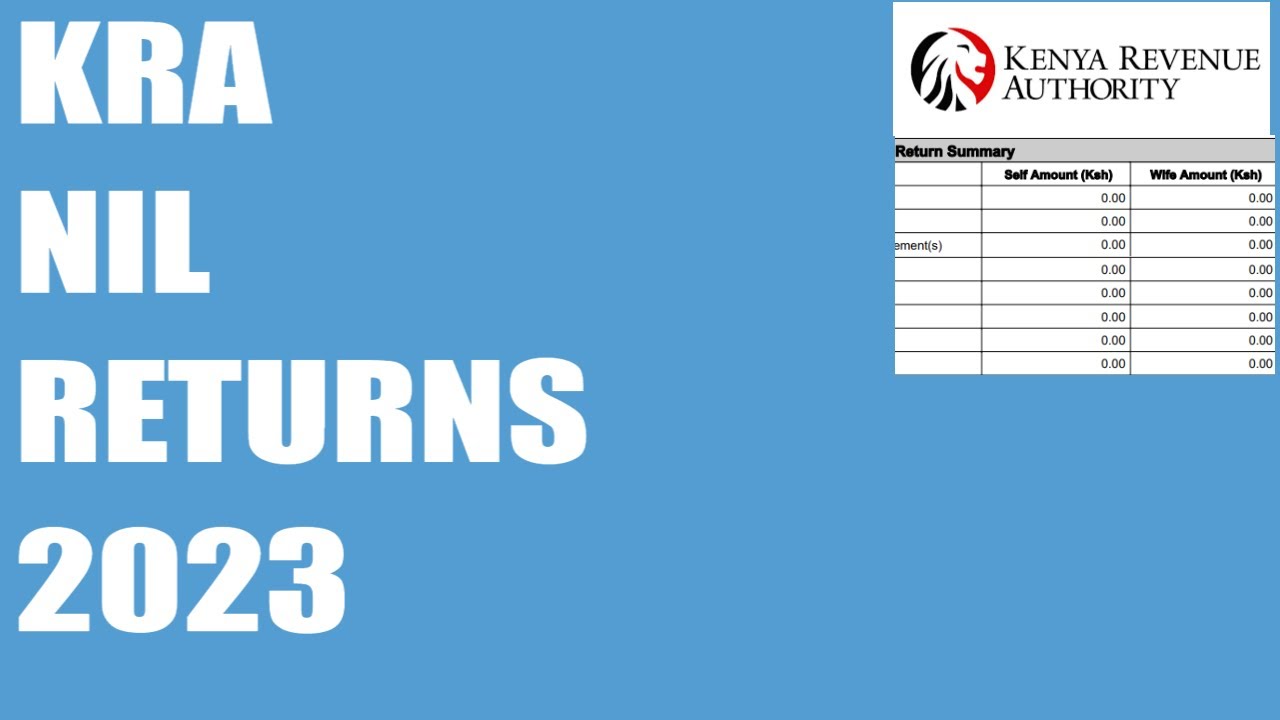 HOW TO FILE KRA NIL RETURNS ON ITAX IN 2023 - YouTube