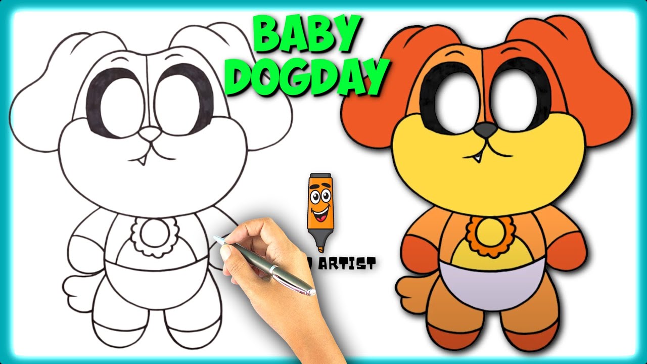 How To Draw Baby DogDay | GameToons | Smiling Critters | Simple & Easy ...