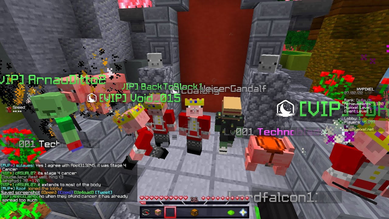 Visiting TechnoBlade's Memorial in hypixel - YouTube