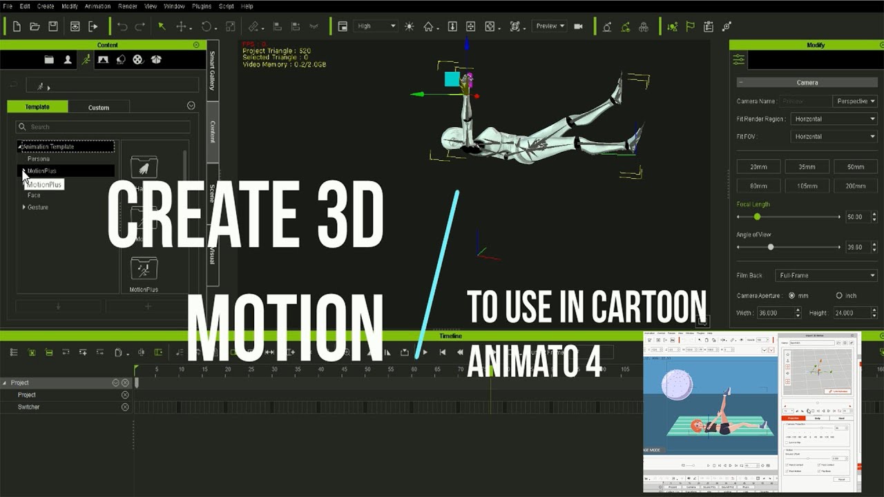 Create 3D Motion in iClone and Use this 3D Motion in Cartoon Animator 4 ...