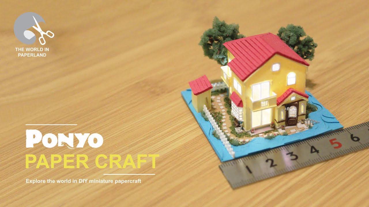 DIY Ponyo Paper Craft | Miniature Model of Sosuke's House on a Cliff by ...