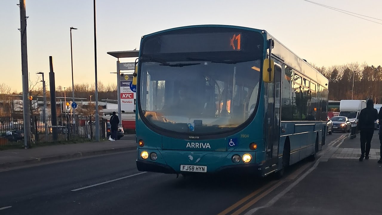 *ok,nice* ride on on arriva volvo B7RLE Wright Eclipse urban 3904 FJ08 ...