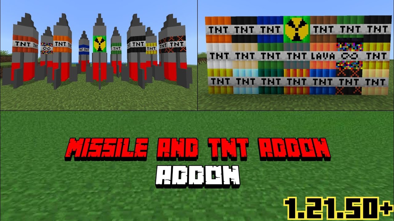 Missile And TNT Addon | Minecraft [MCPE/MCBE] Addon - YouTube
