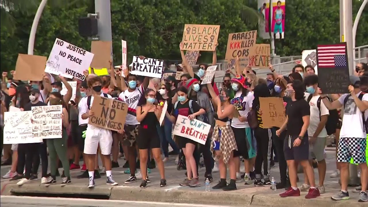 Protests in South Florida continue Monday, but all end peacefully - YouTube