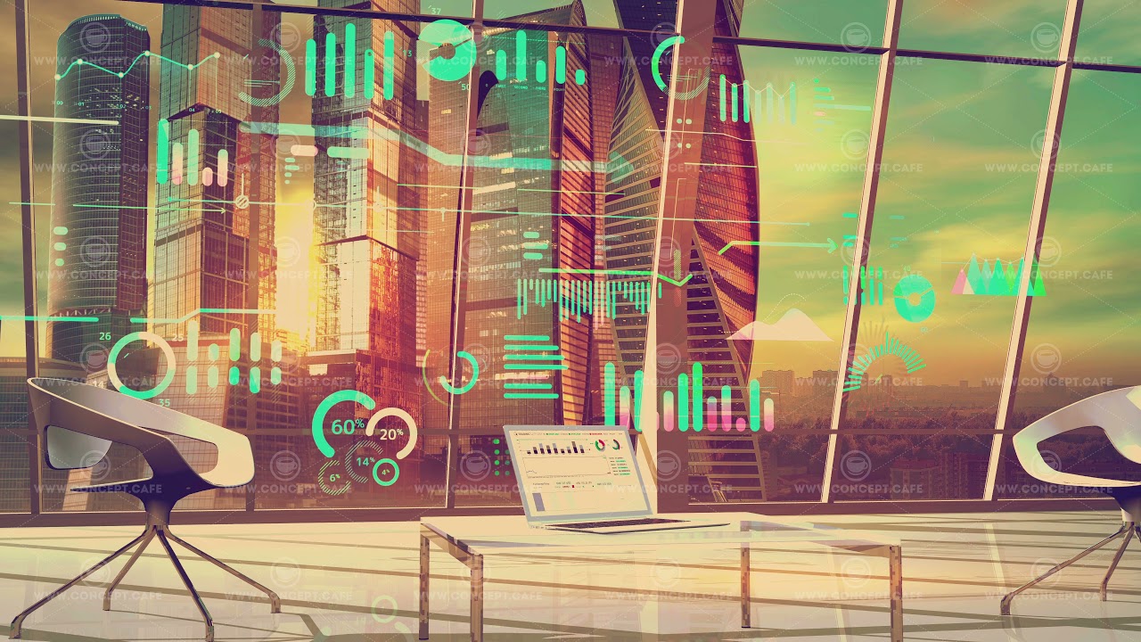 Animated color infographic in the spacious office. - YouTube