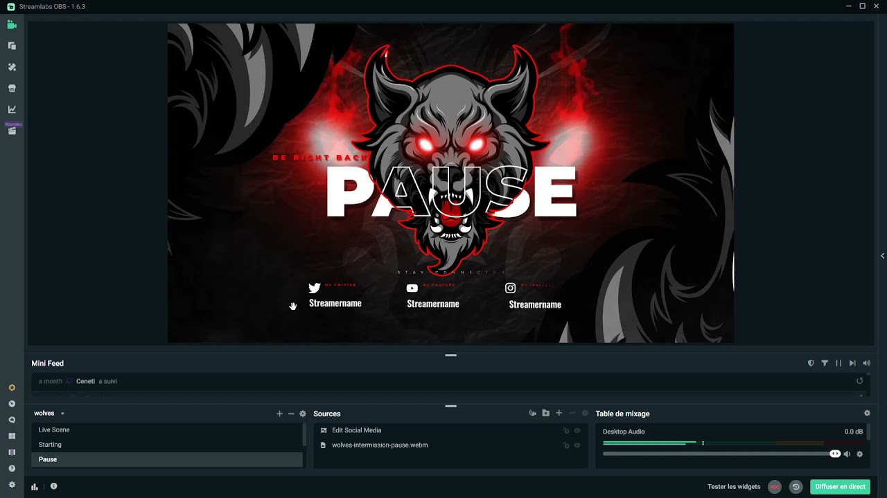 Streamlabs OBS overlay wolves - YouTube