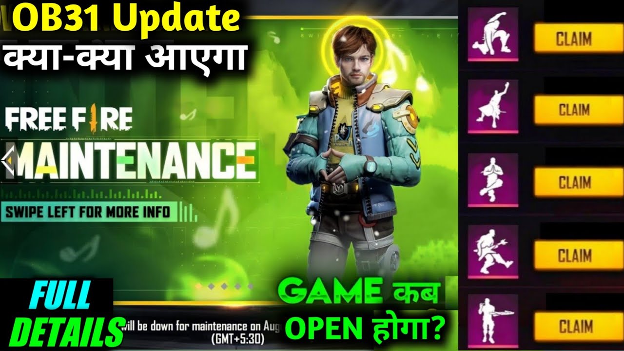 Maintenance Free Fire | 30 November Update Full Details | Free Fire ...