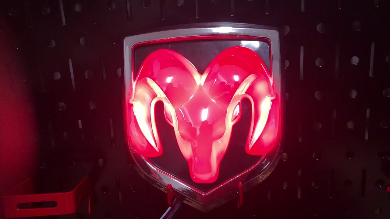 2006 - 2019 Dodge Ram Full Glow LED Emblem - YouTube