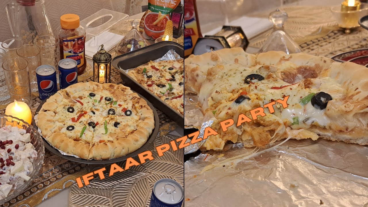 Iftaar Menu ||special Iftar Pizza Party |seekh kabab knot Pizza ceramy ...