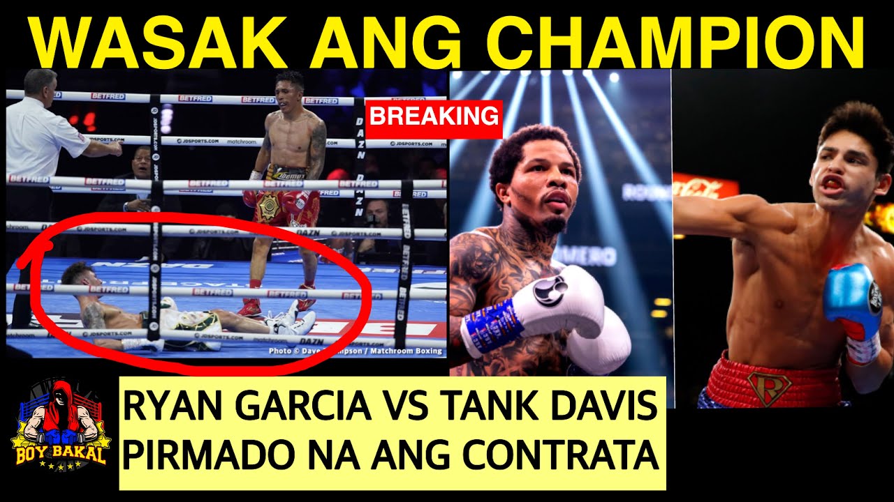 Breaking: Wasak Ang Champion Sa Featherweight | Ryan Garcia Vs Davis ...