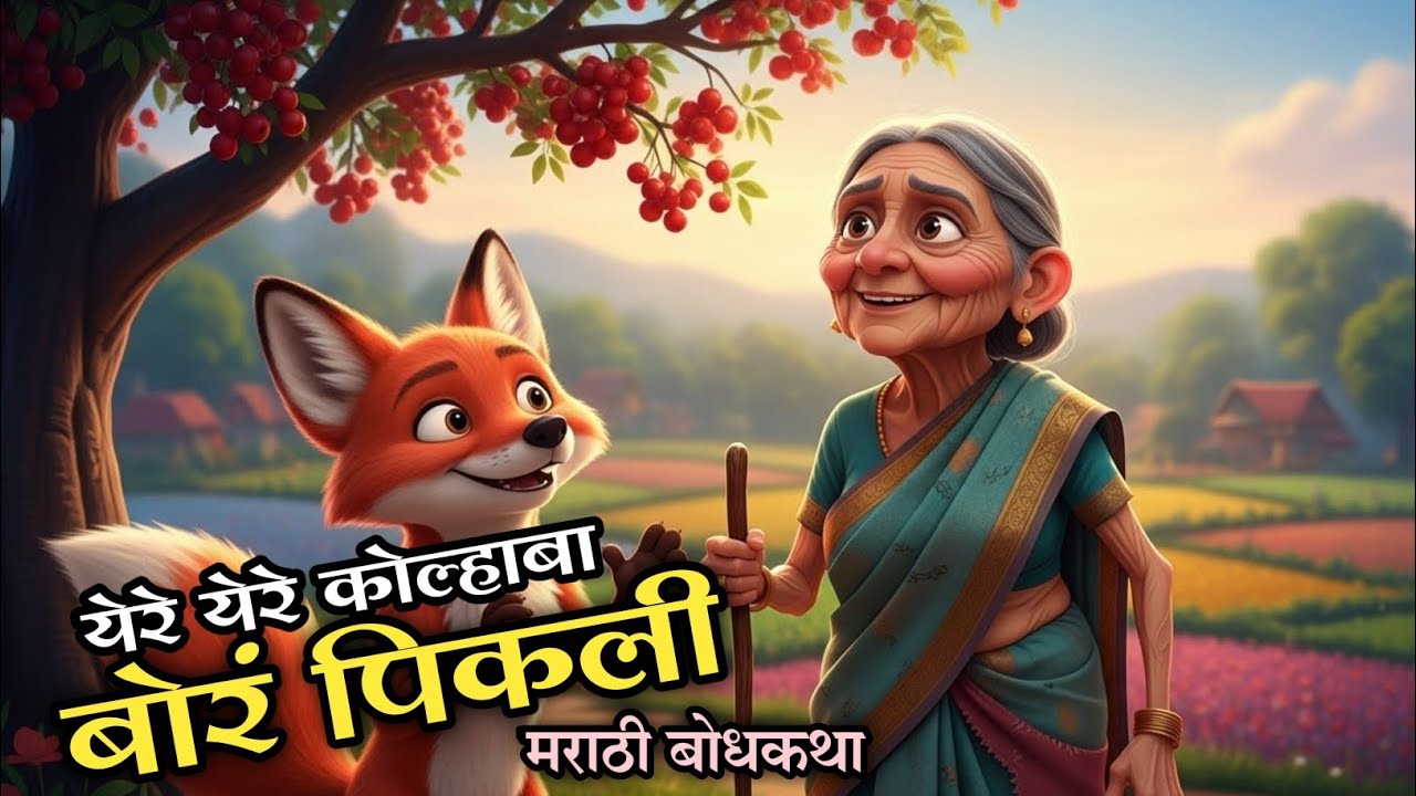 येरे येरे कोल्हाबा बोर पिकली | Marathi Story For Kids | Kolhoba Marathi ...