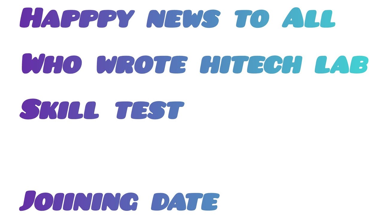 #hitech lab test computer instructor latest news #joining date ...