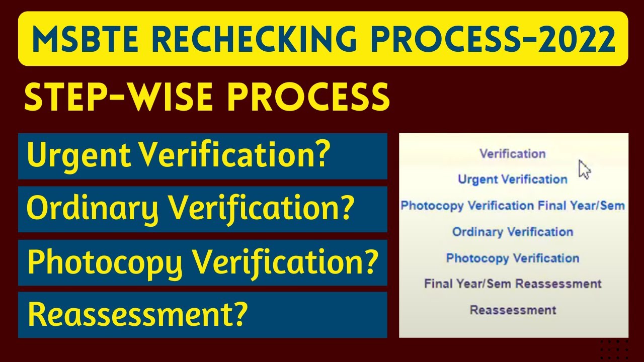 MSBTE Rechecking Process 2022 [Live] | Urgent Verification | Ordinary Verification | Photocopy ...