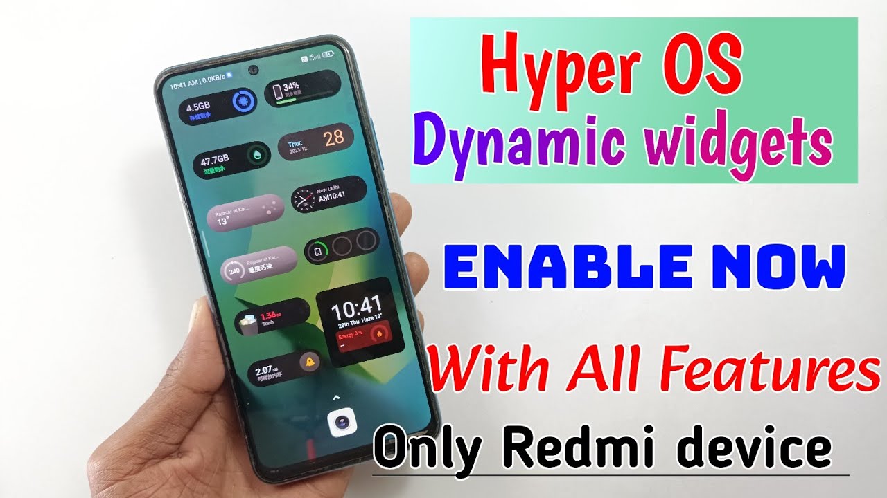 Enable Hyper OS Dynamic Widgets All Redmi Device With All New features ...