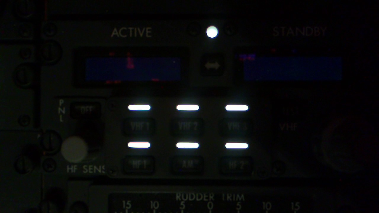 B737 VHF panel light test - YouTube