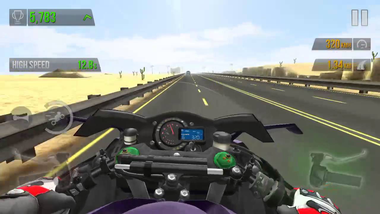 Traffic Rider Game Bike KWS RH2 Top speed 344kmph Game Playing Video ...
