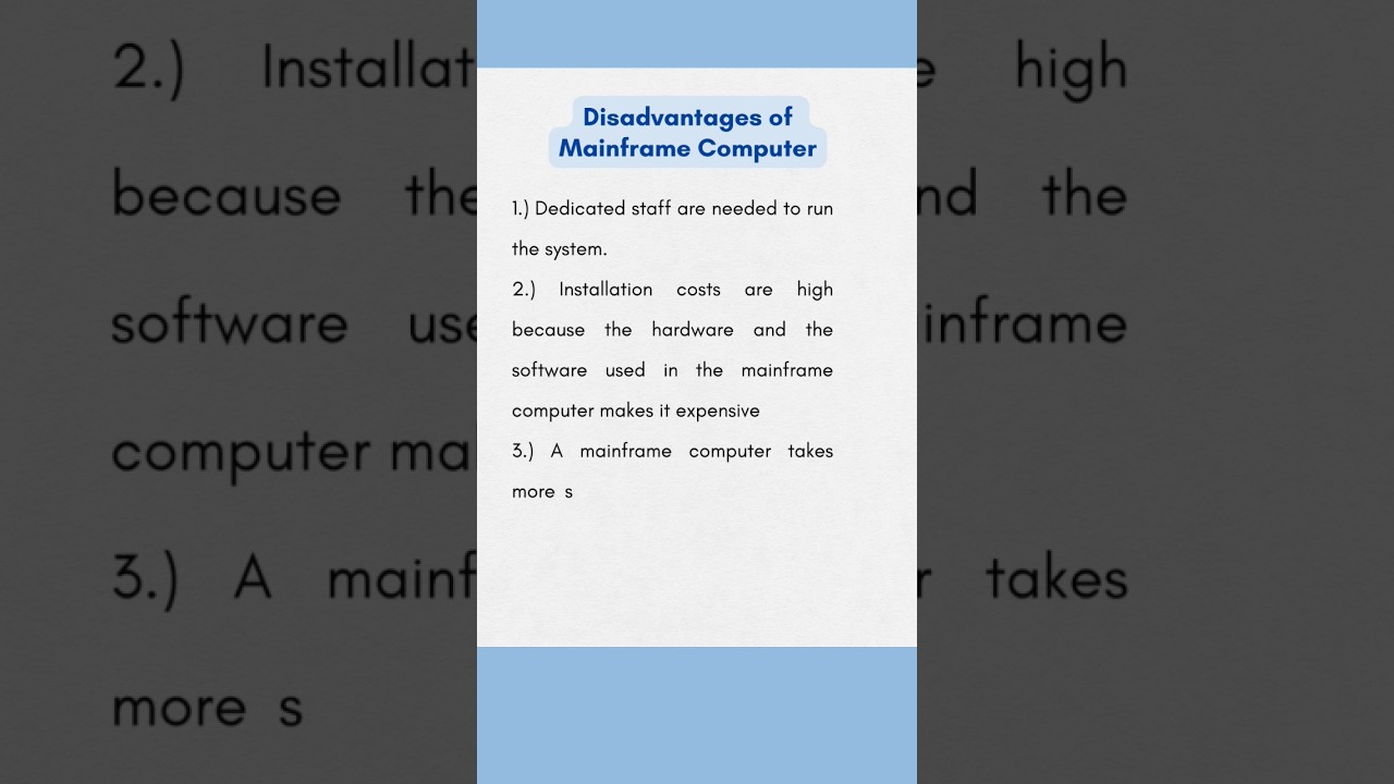 What Is Mainframe Computer And Its Uses And Benefits And Disadvanes ...