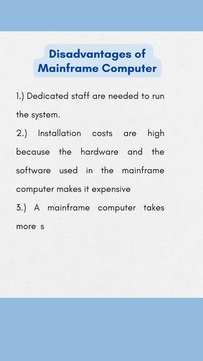 Disadvantages of Mainframe Computers | Computer Fundamentals | - YouTube