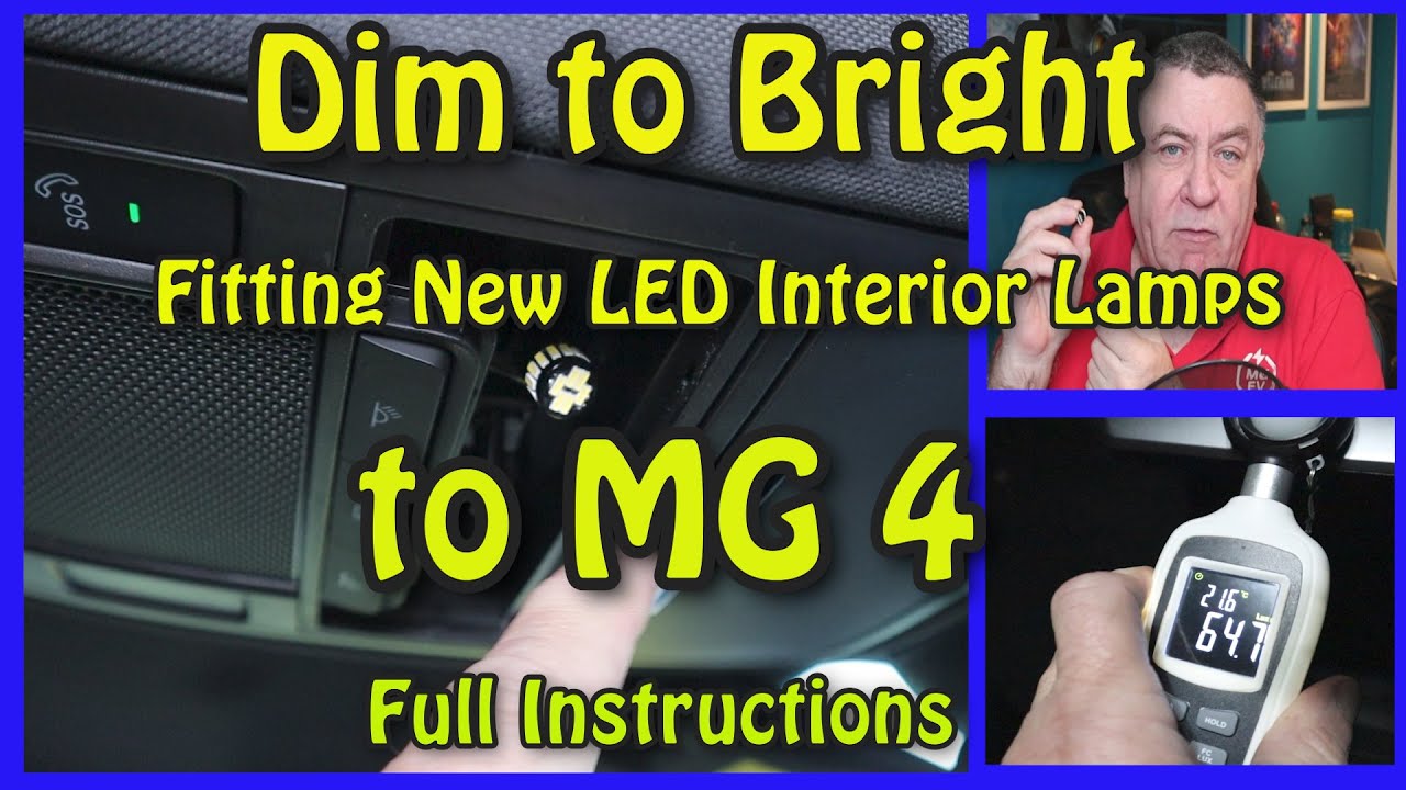 Fitting bright LEDs to the interior lights on an MG4 - YouTube