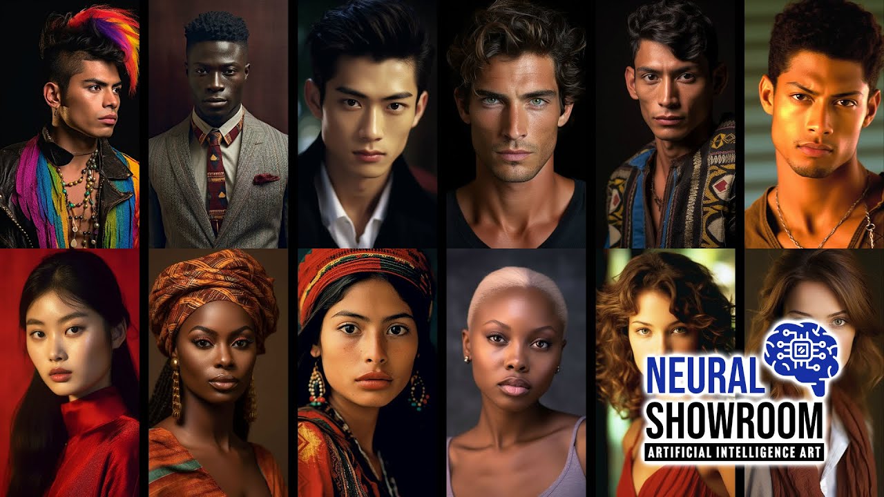 The World's Most Beautiful Faces using AI-Generated Art - YouTube