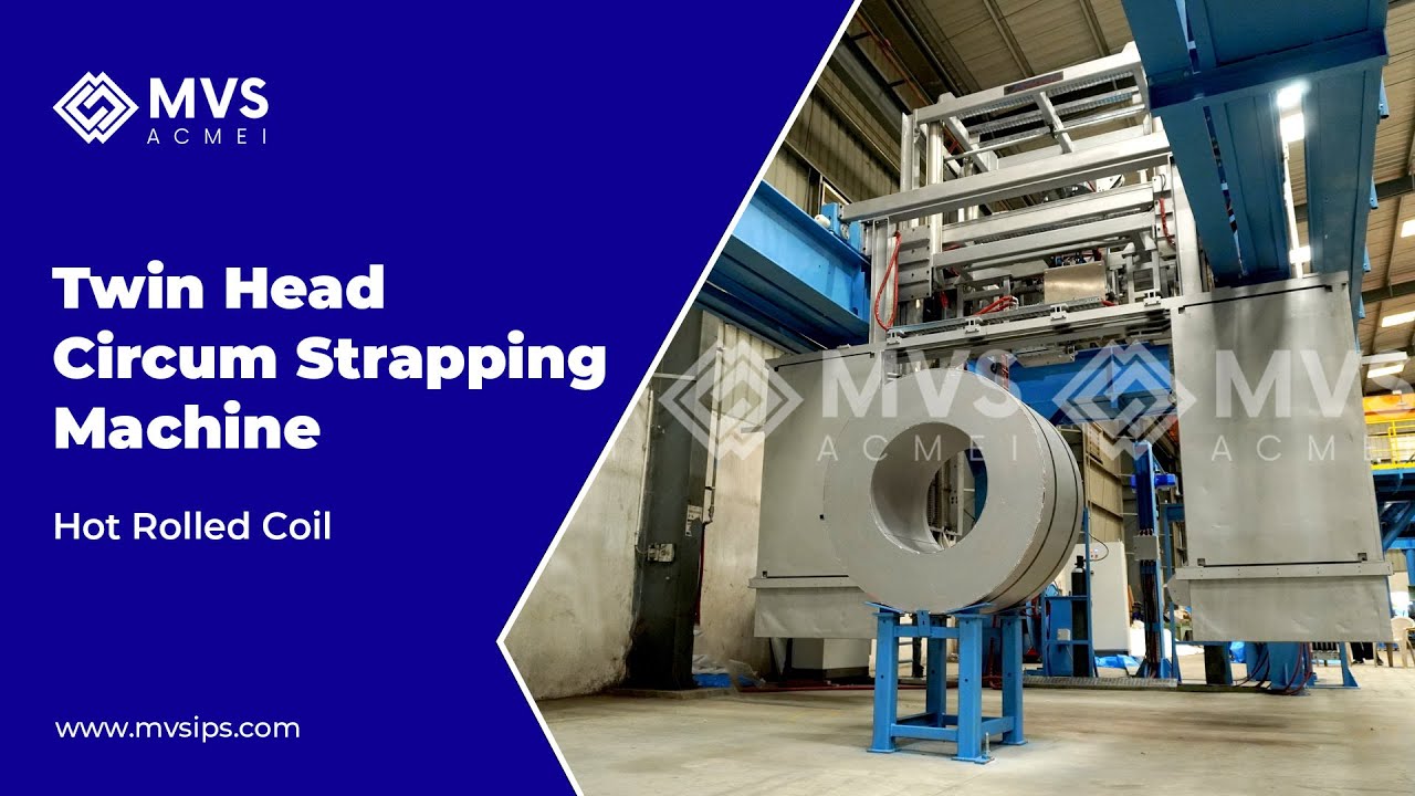 Twin Head Circum Strapping Machine - Hot Rolled Coil - YouTube