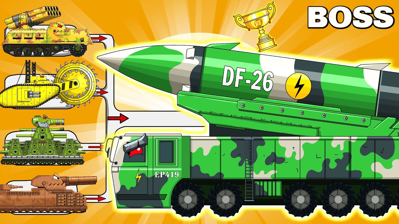 MEGA BOSS: MKZT BALLISTIC MISSILE CARRIER vs MEGA TANK - Cartoons about ...