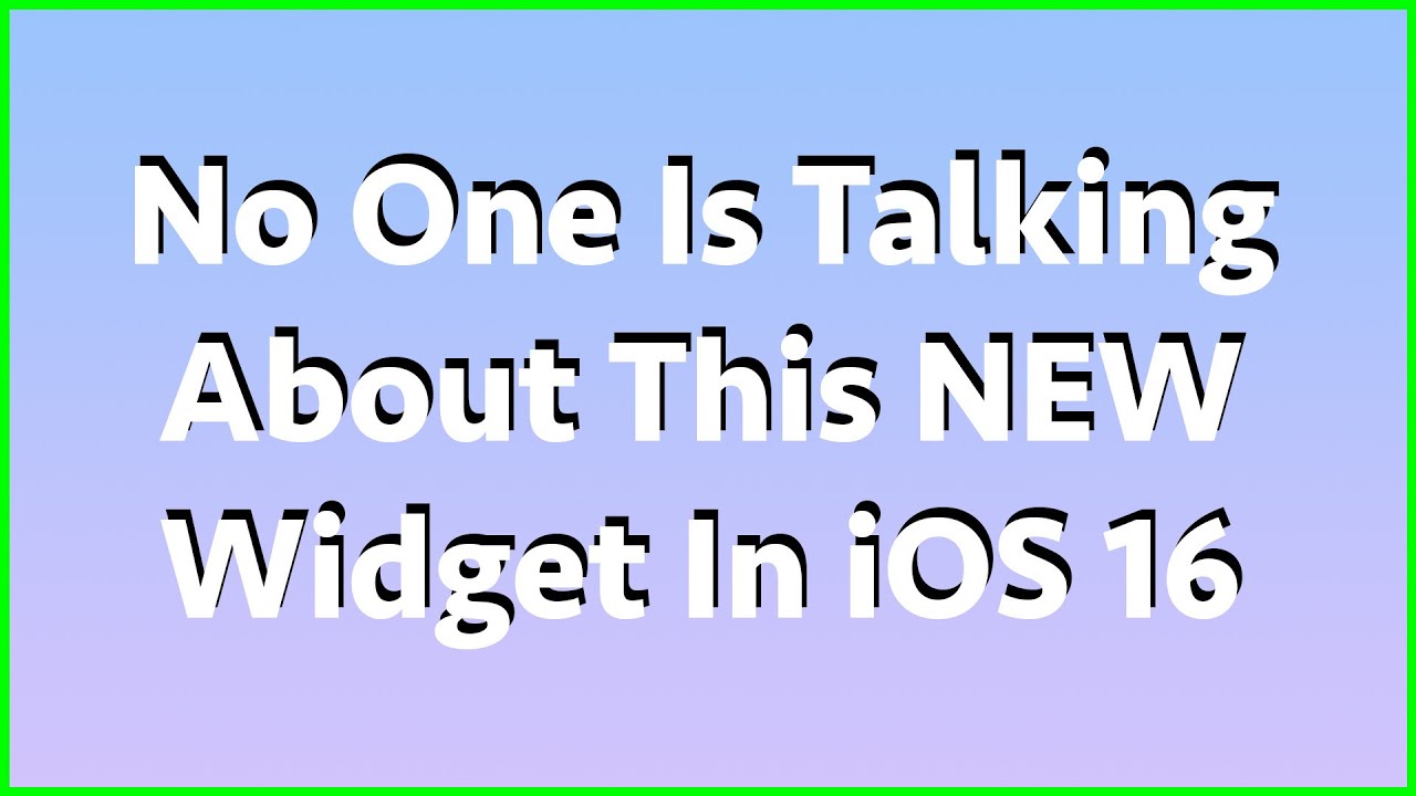 No One Is Talking About This NEW Widget In iOS 16? Stacks! - YouTube