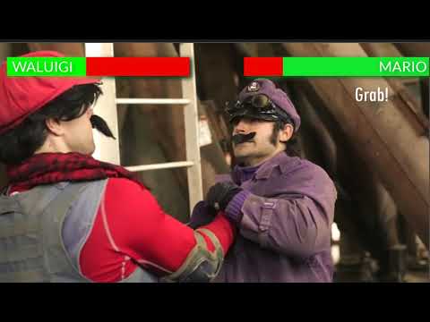 Mario vs Waluigi with Health bars (from Mario Warfare) | BEST HEALTH ...