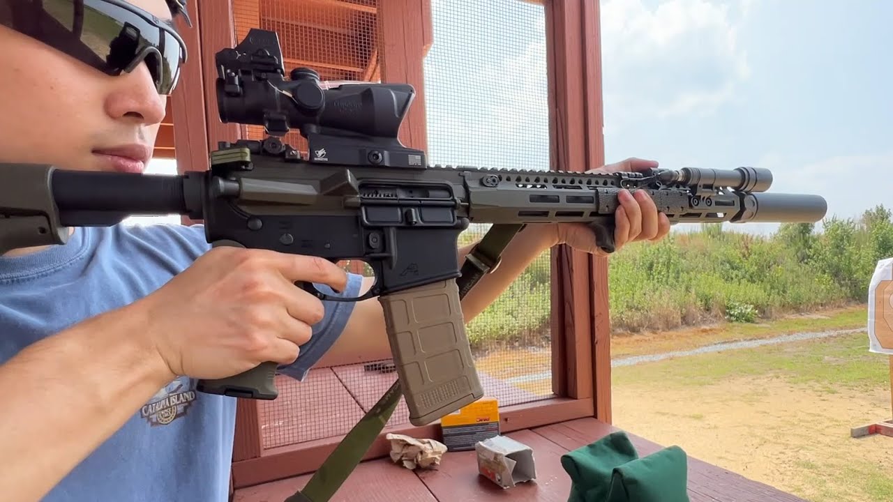 First shots with Surefire RC2 suppressor on 14.5" AR15 - YouTube