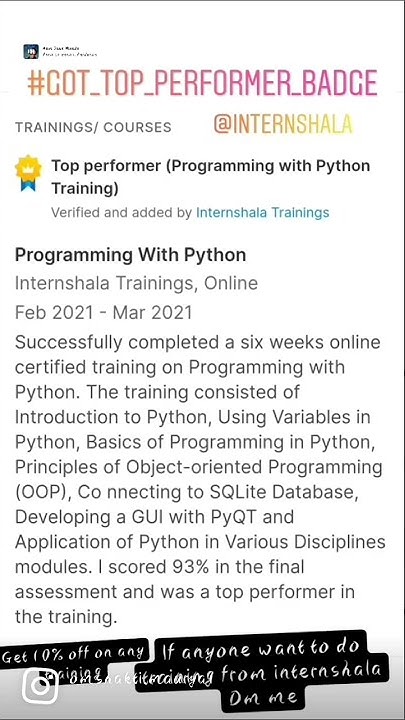 Internshala Training Online Training With Cirtificate Python Training Internshala