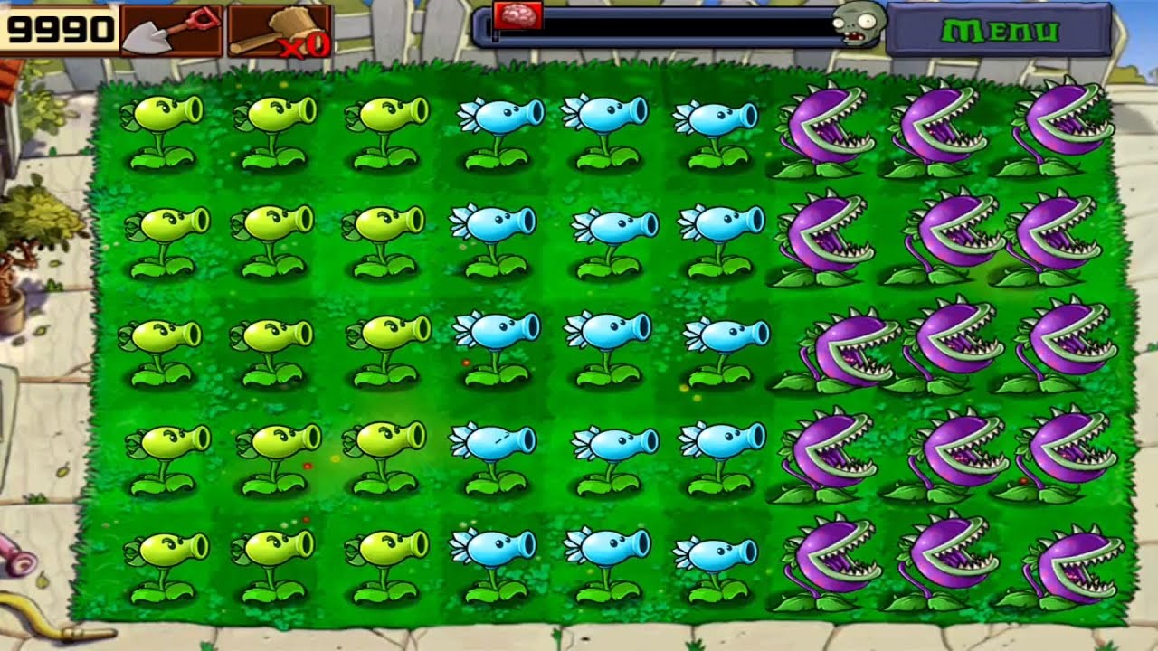 Plants Vs Zombies : Last Stand Day - Repeater, Snow Pea, Champer Vs All ...