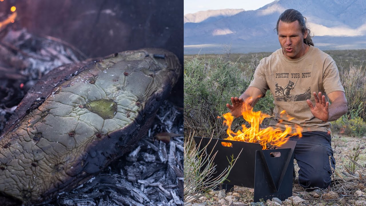 Cooking Cactus on Portable Fire Pit - YouTube