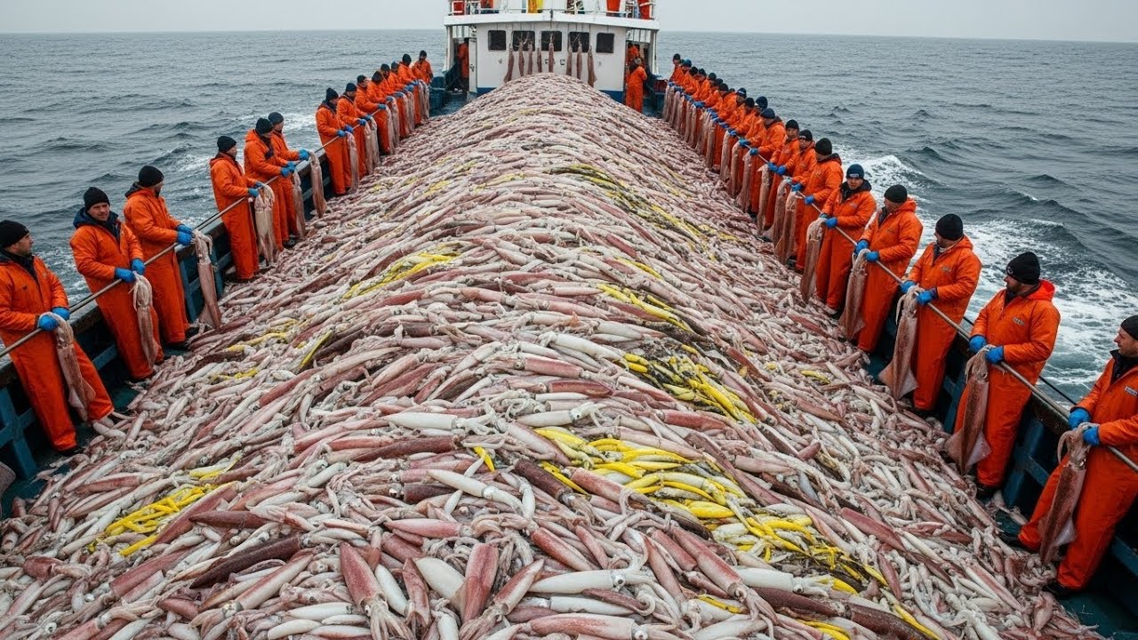 Unbelievable Scale 🌊 Millions of Tons of Squid, King Crabs & Lobsters ...