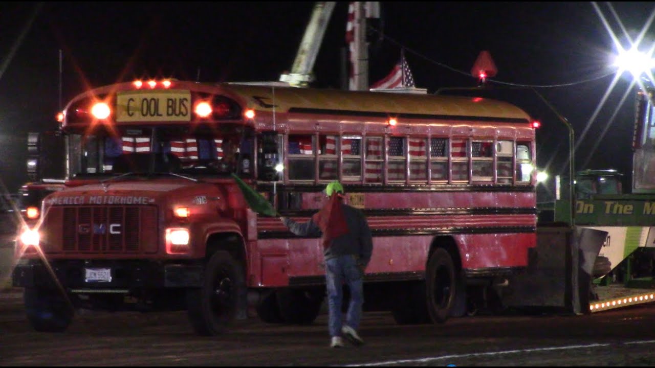 They Hooked a School Bus to a Pulling Sled!! Find out what happens ...