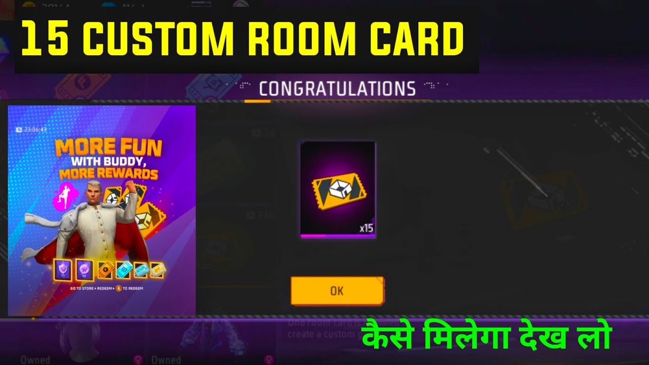15 Custom Room Card Event Free Fire | Today New Event Free Fire | More ...