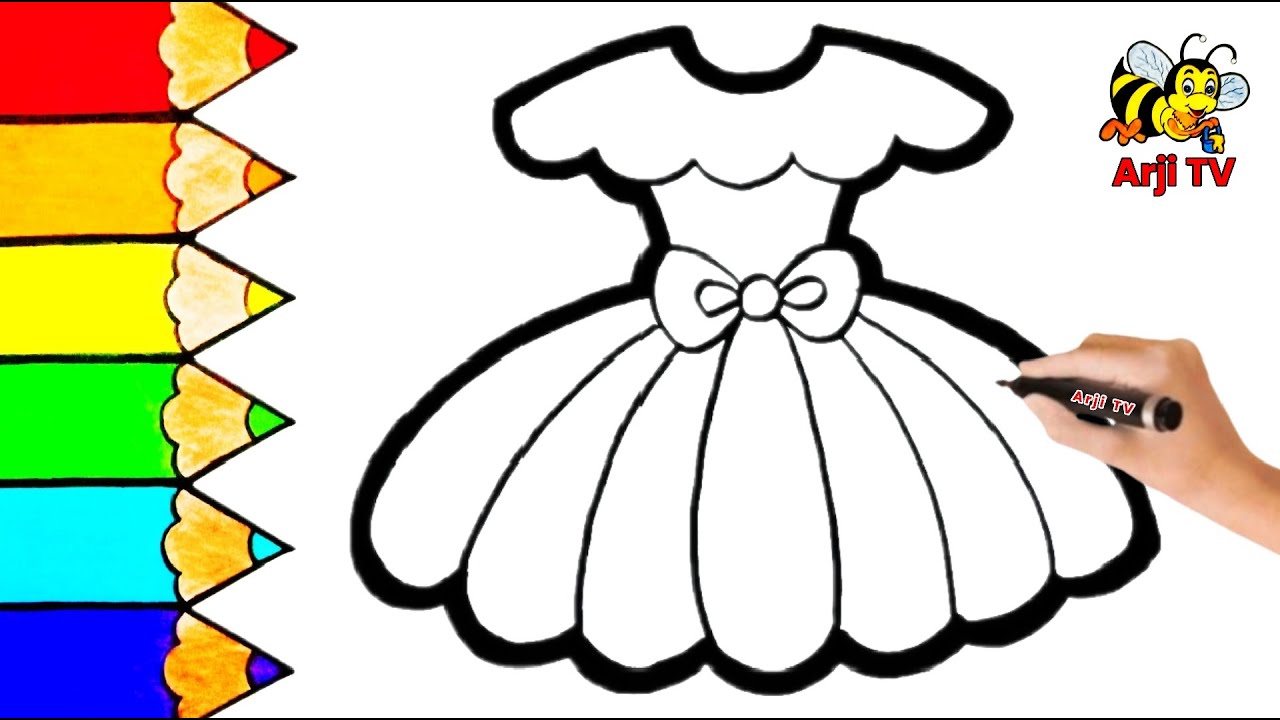 HOW TO DRAW CUTE AND EASY DRESS_ DRAWING PAINTING AND COLORING FOR ...