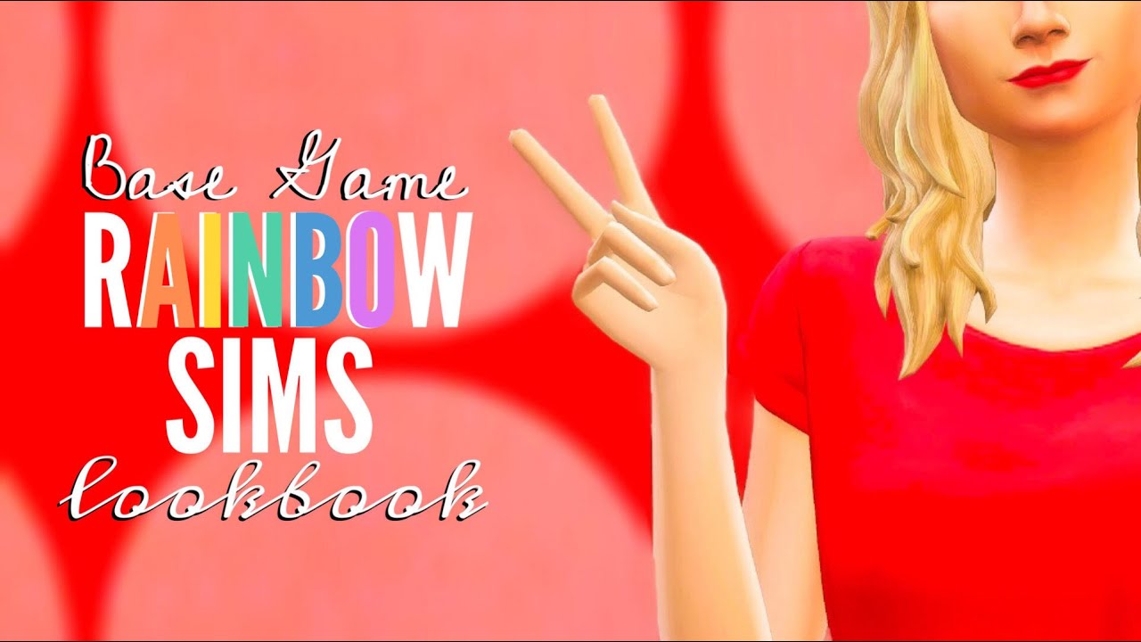 Rainbow Sims Lookbook 🌈 - Red (BASE GAME ONLY) // Sims 4: Create-A-Sim ...
