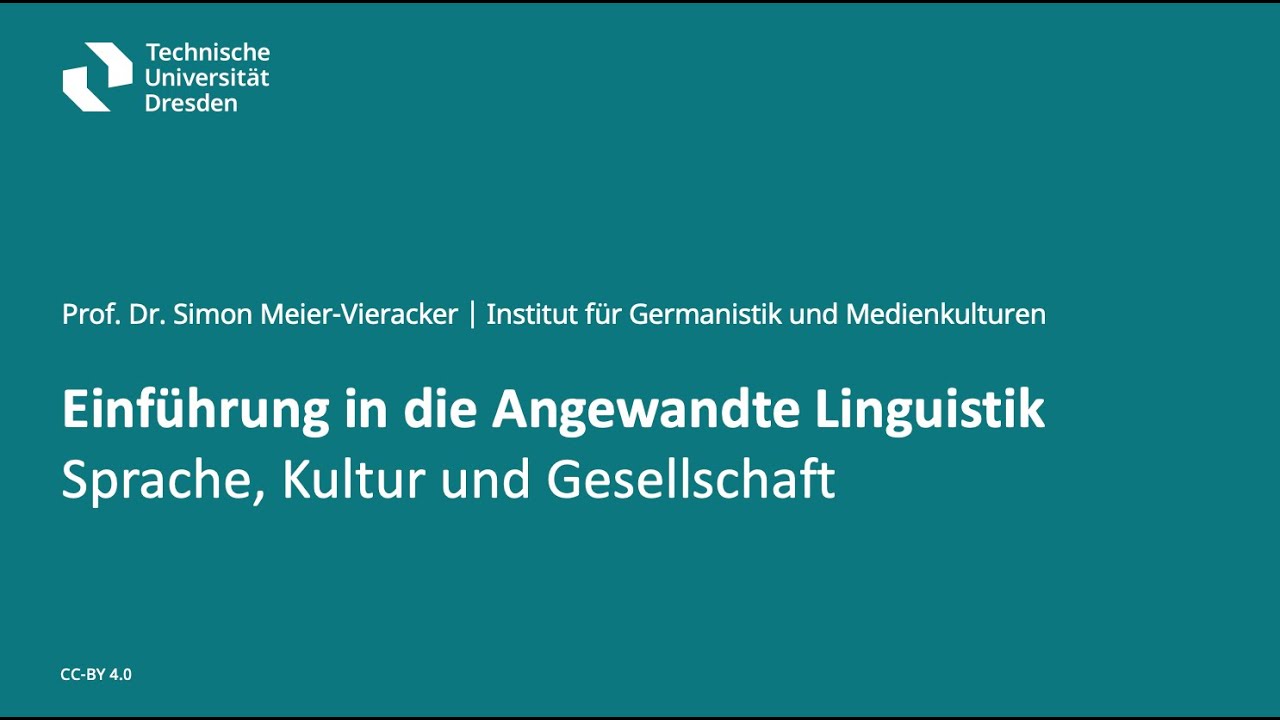 Einführung in die Angewandte Linguistik – Sprache, Kultur und ...