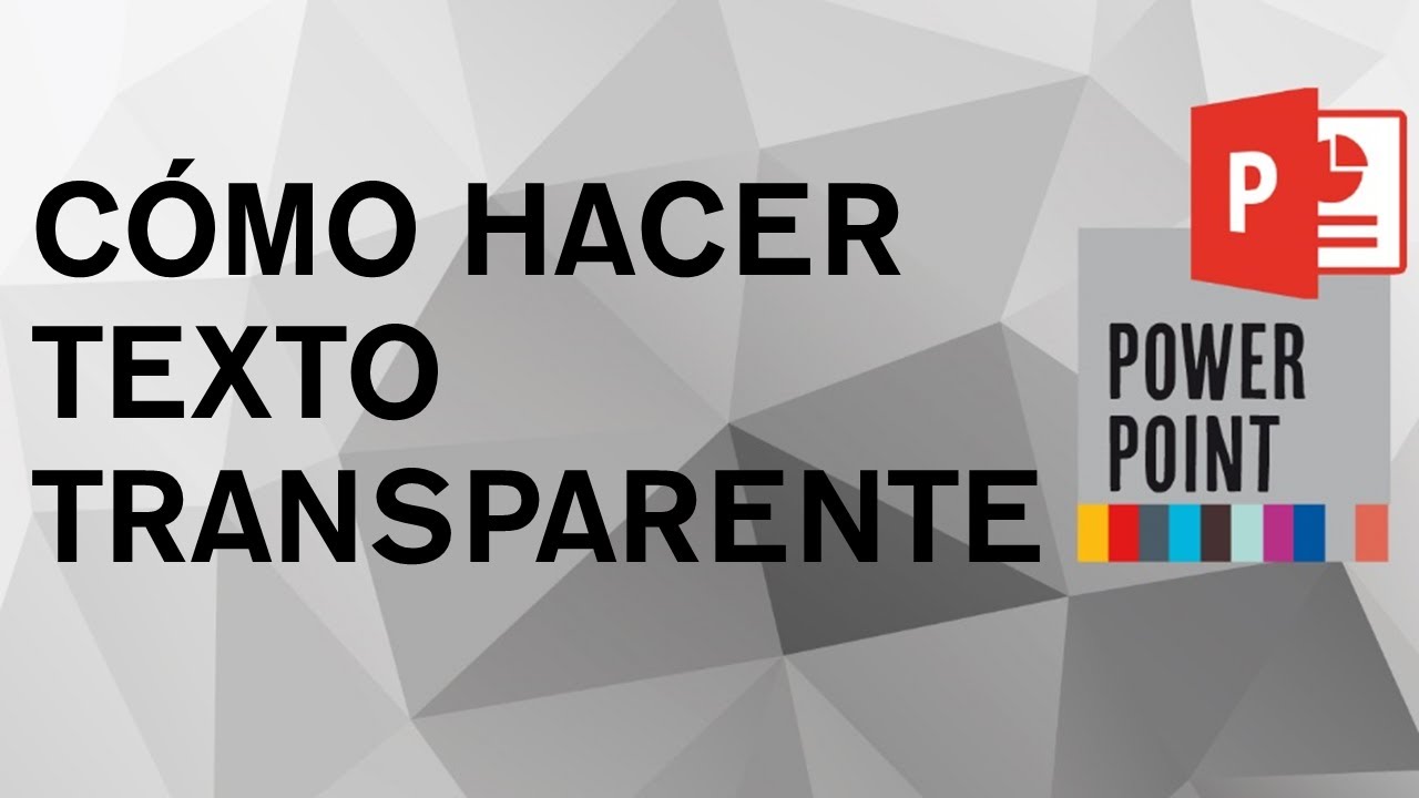 Cómo hacer texto transparente en PowerPoint - YouTube