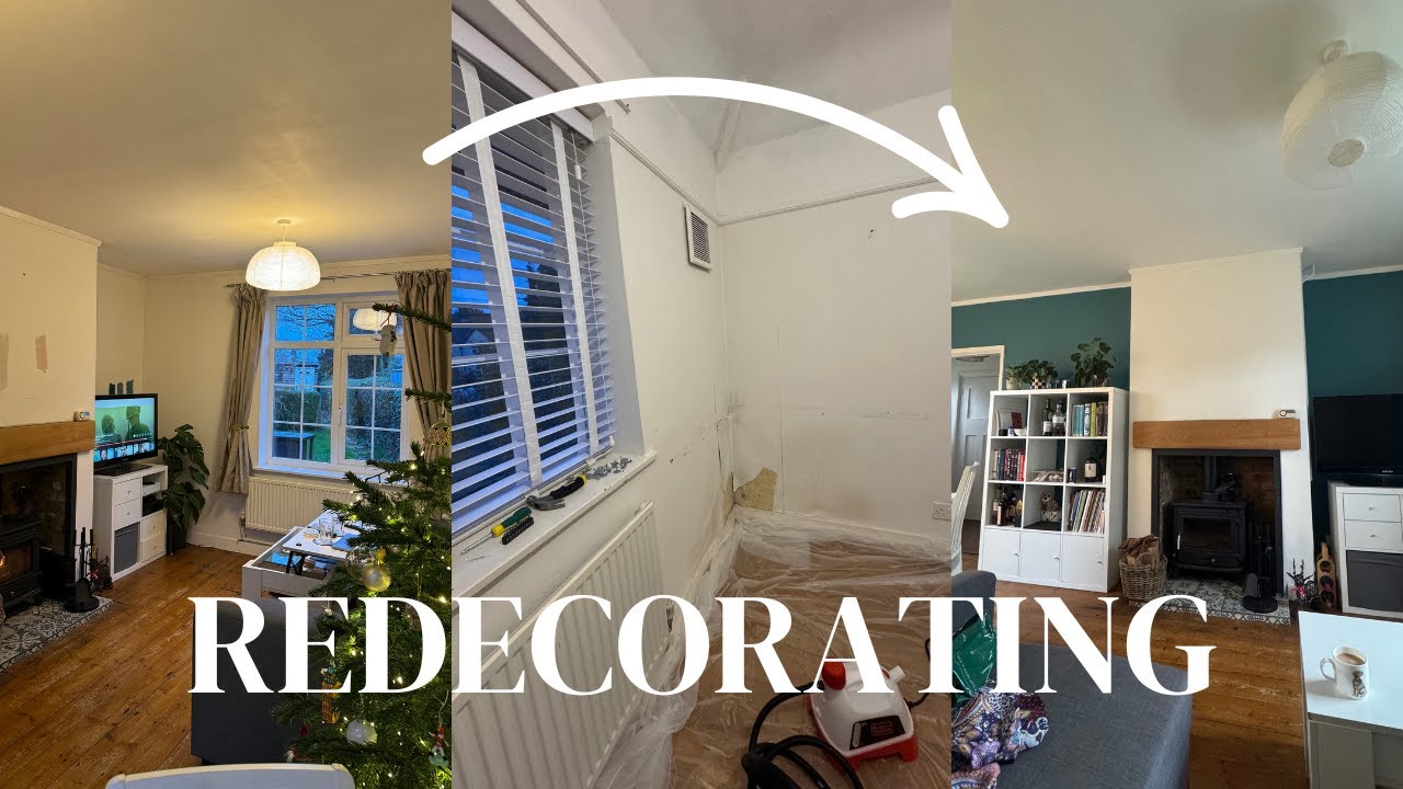 REDECORATING VLOG 🪣🪜🎨 Stripping Wallpaper, Painting & Room ...