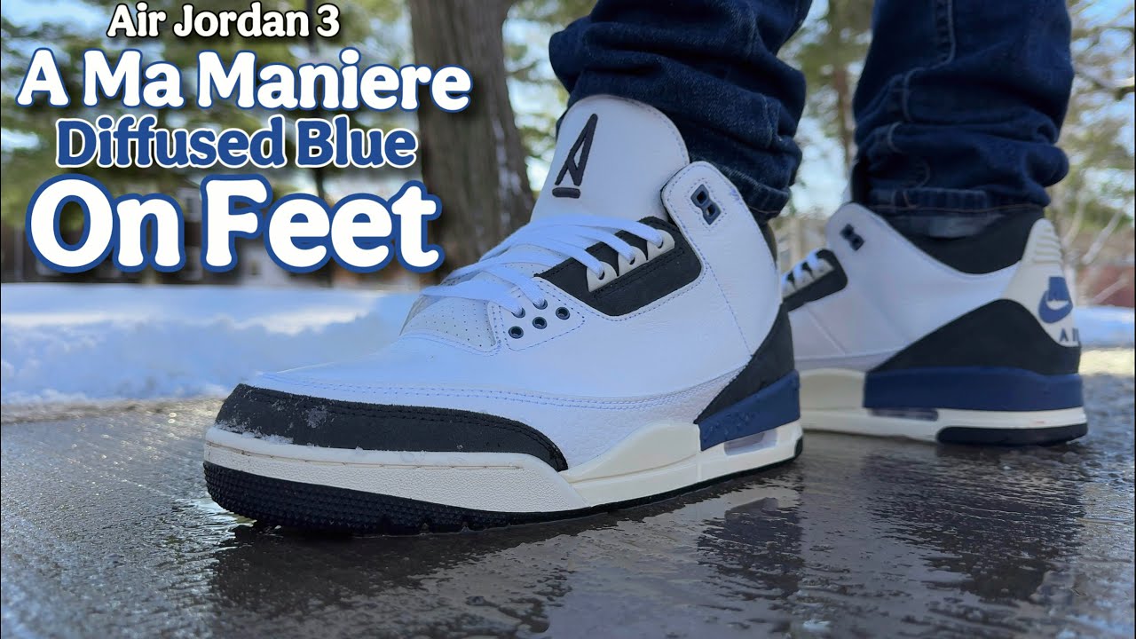 Jordan 3 A Ma Maniere Diffused Blue - On Feet Look - YouTube