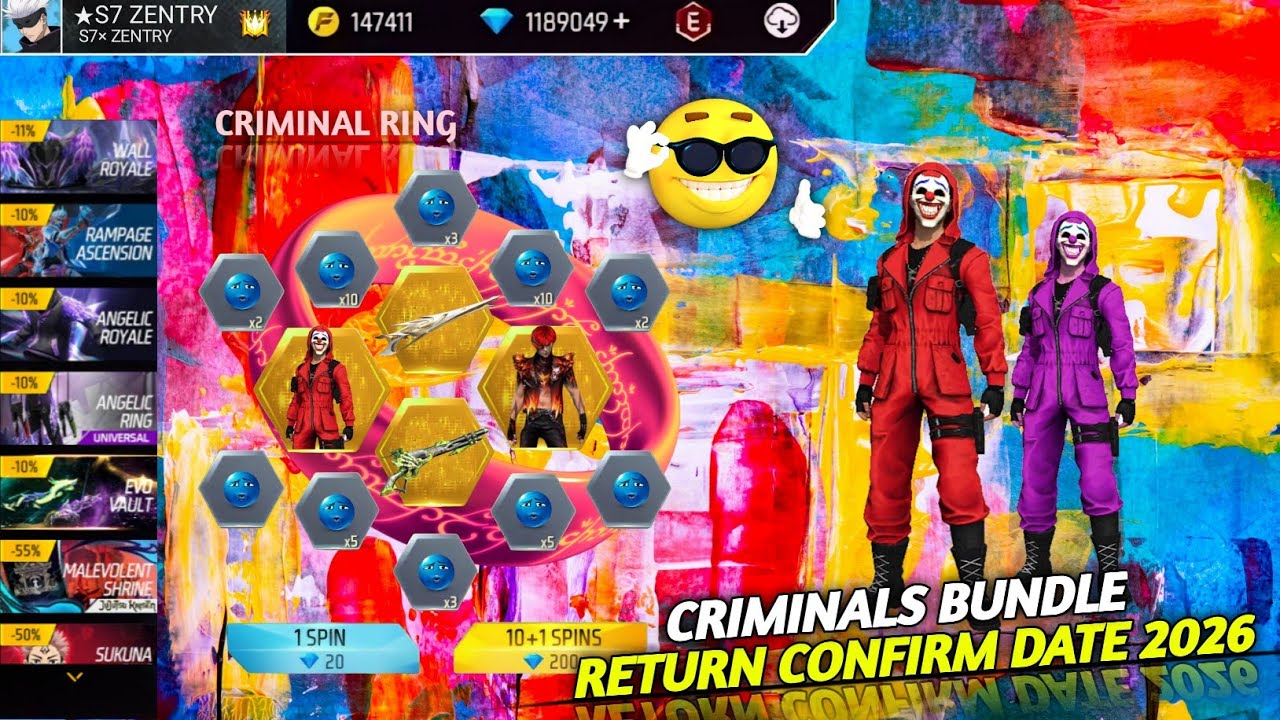 Criminal Bundle Return Confirm Date 2026 | M1887 Skin Ring Events ...
