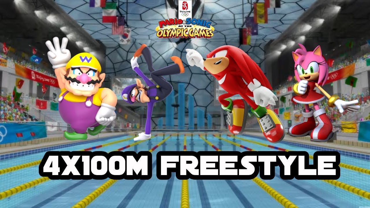 Mario & Sonic At The Olympic Games 4x100m Freestyle # 9 (Team Wario ...
