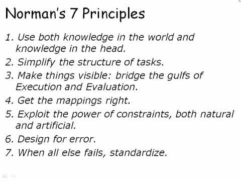Norman's 7 principles - YouTube