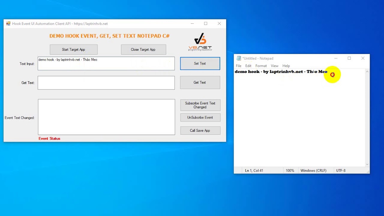 [C#] Hook Event, Get Text, Set Text Notepad Using UI Automation Client ...