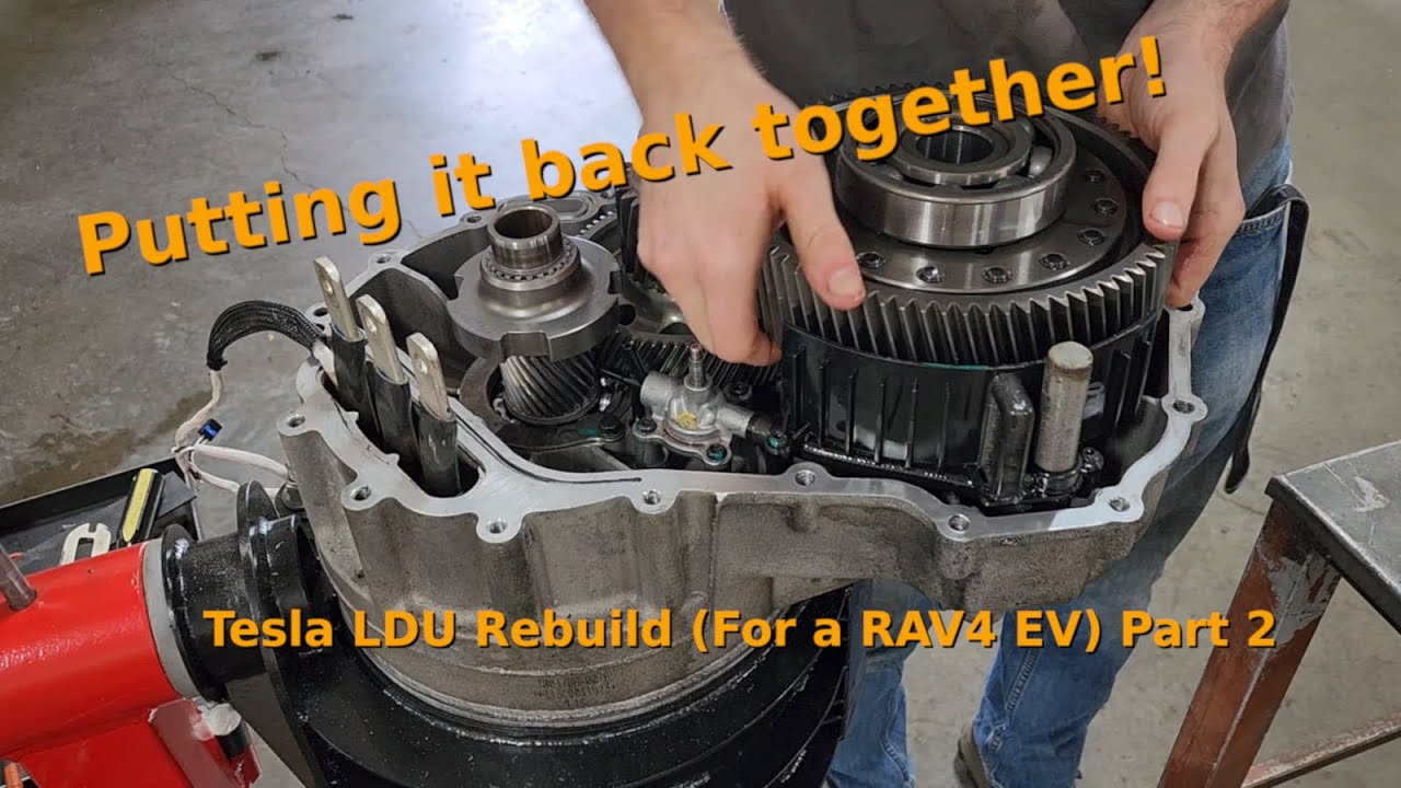 Tesla Large Drive Unit Rebuild (For a Toyota RAV4 EV) Part 2 - YouTube
